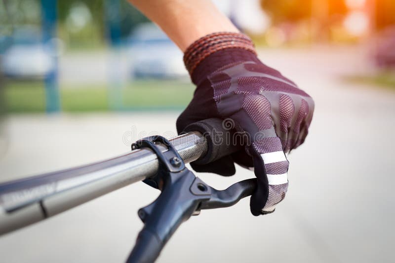 Hand Pressing Bicycle Brake Lever Stock Photo - Image of pressing ...