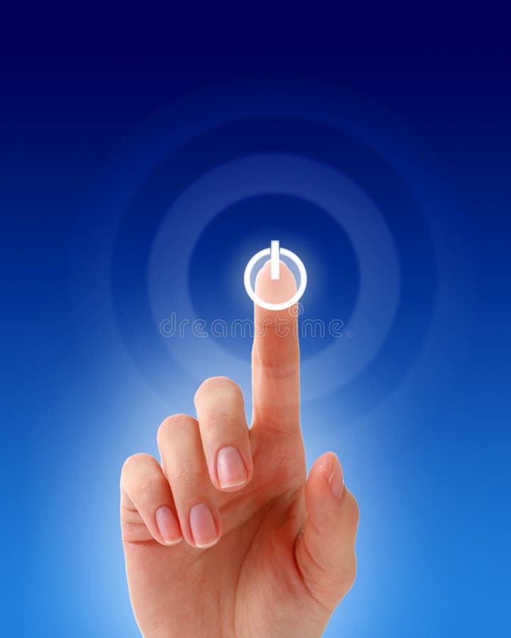 Hand pressing a button. stock photo. Image of concept - 18661908