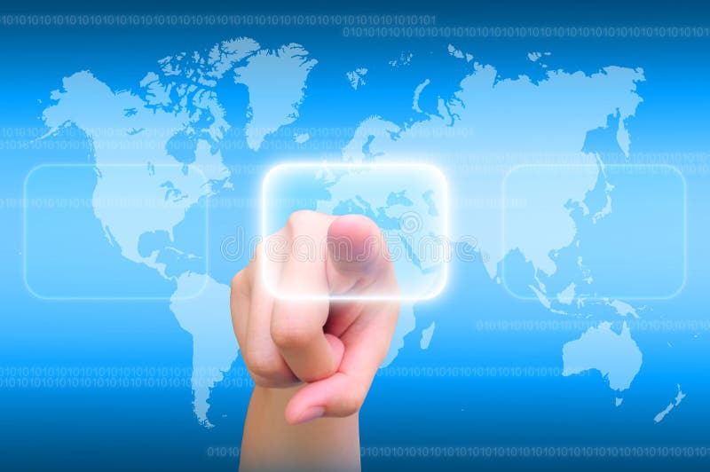 Hand pressing button stock image. Image of associate - 21632987