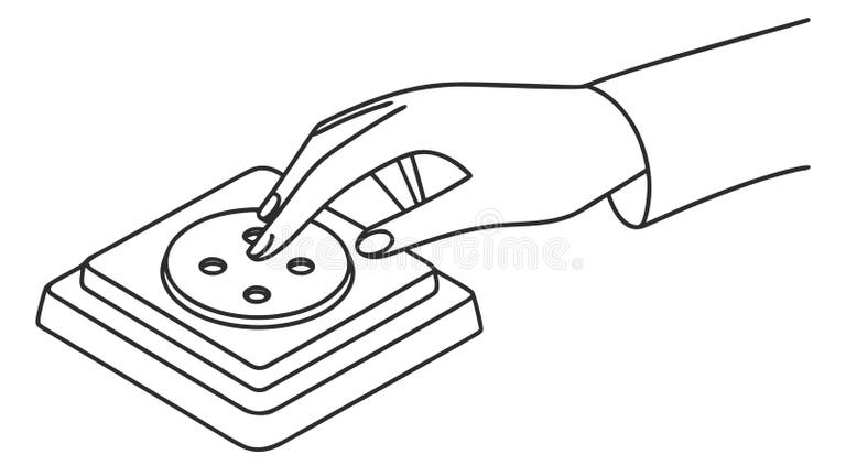 Hand Pressing Button, Control and Interaction, Vector Design Generative ...