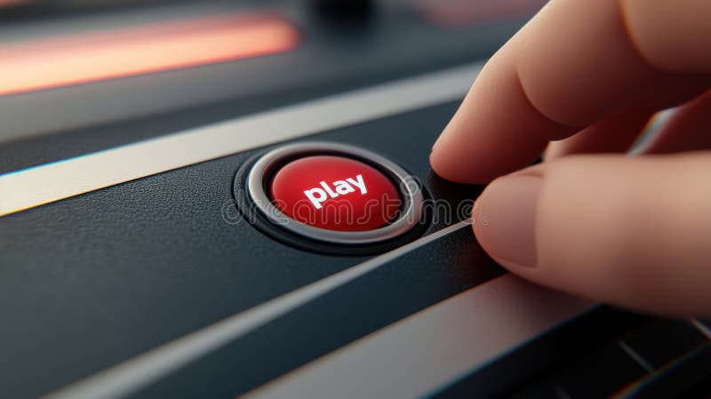 A Hand Pressing a Button on the Dashboard of an Automobile, AI Stock ...