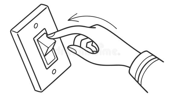 Hand Pressing a Button, Indicating Interaction and Control, Vector ...