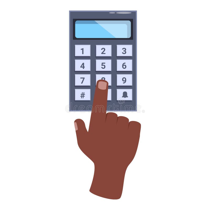 Hand Entering Code on Security Keypad with Buttons Stock Vector ...