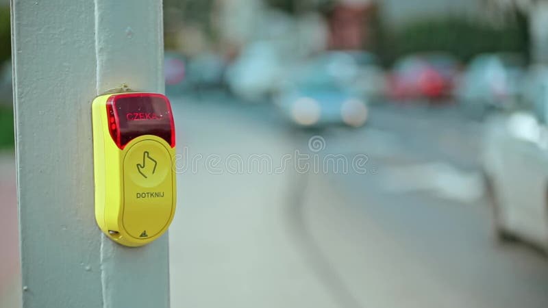 Pressing Pedestrian Traffic Light Button Stock Footage - Video of ...