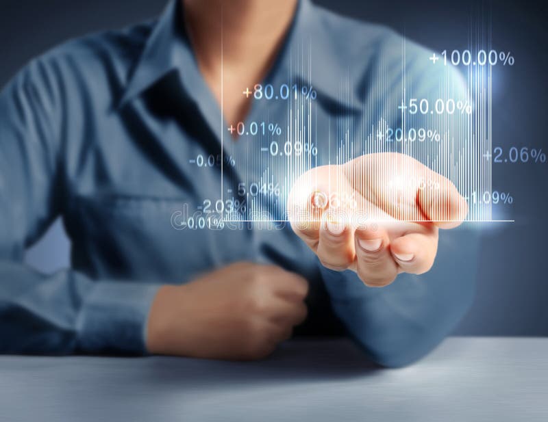 Hand pressing chart button stock image. Image of commerce - 29590103