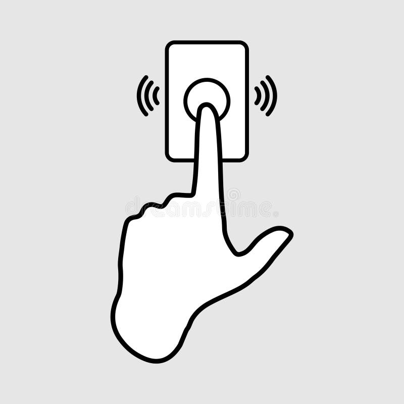Hand Pressing a Doorbell Button Stock Illustration - Illustration of ...