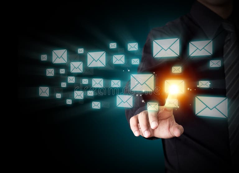 Hand pressing e-mail sign stock image. Image of background - 32822189