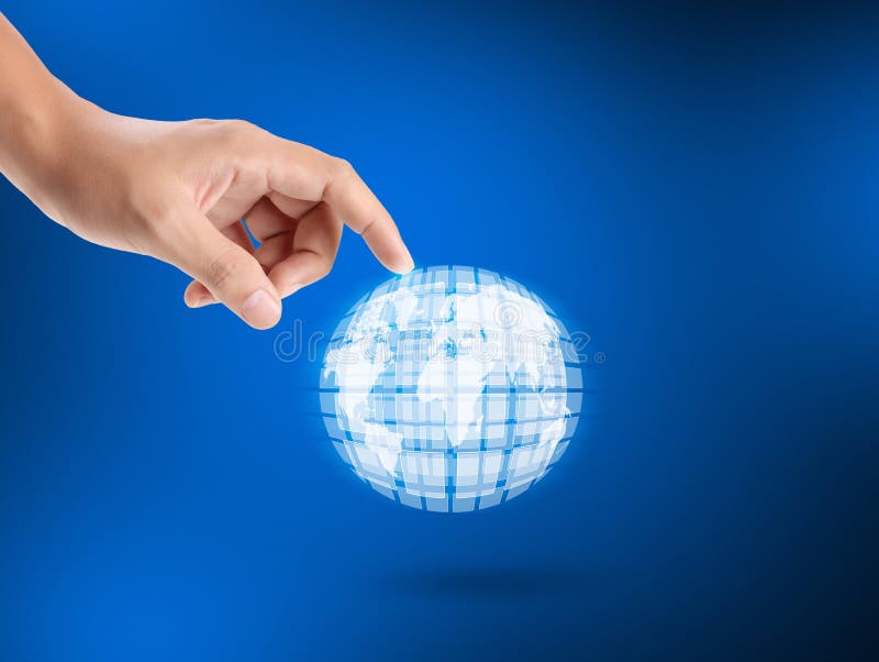 Hand pressing earth stock illustration. Illustration of design - 31137946