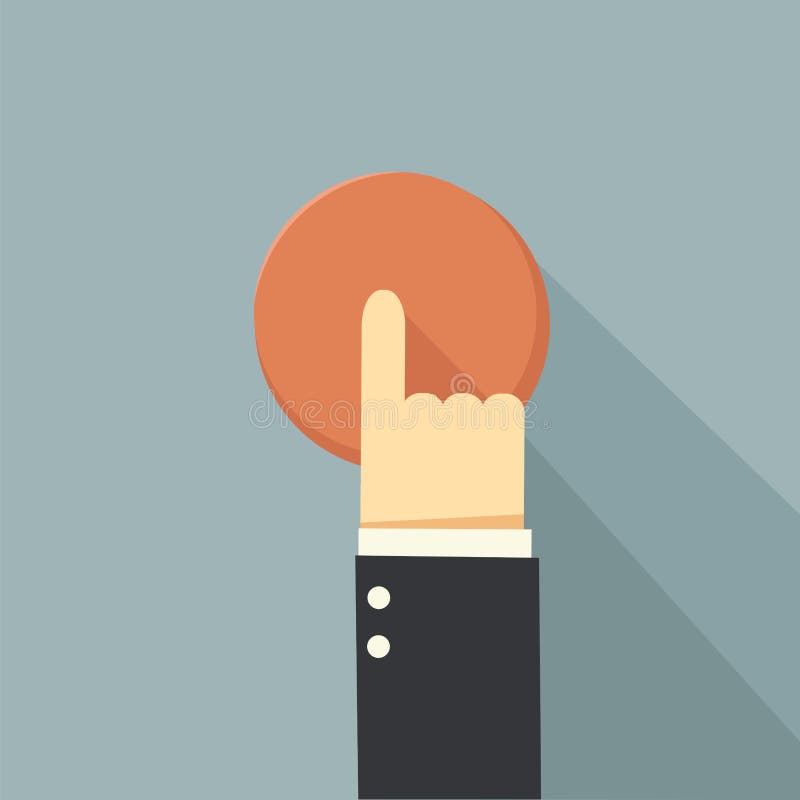 Hand pressing stock vector. Illustration of pushing, connected - 34036643