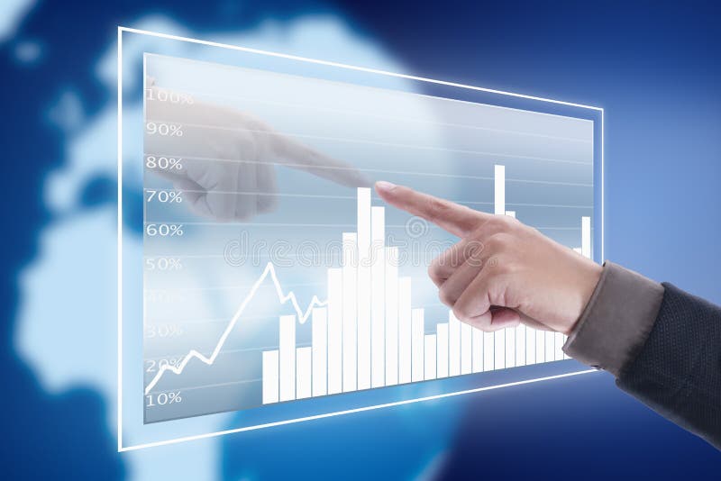 Project Manager Updating Gantt Chart Planning on a Virtual Screen Stock ...