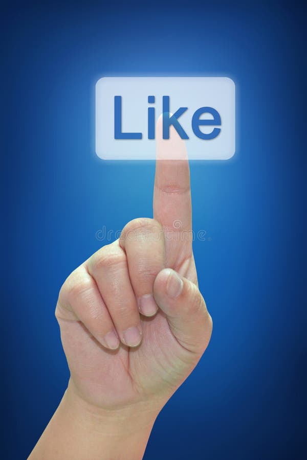 Hand pressing Like button stock photo. Image of keyboard - 20666326
