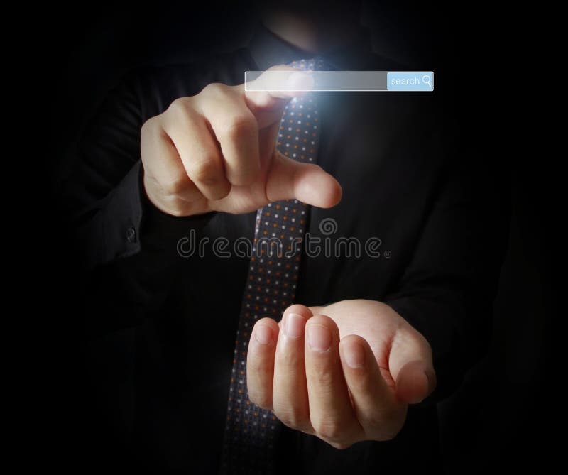 Hand Pressing Modern Social Button Stock Illustration - Illustration of ...