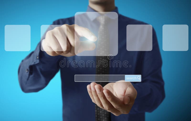 Hand Pressing Modern Social Button Stock Illustration - Illustration of ...