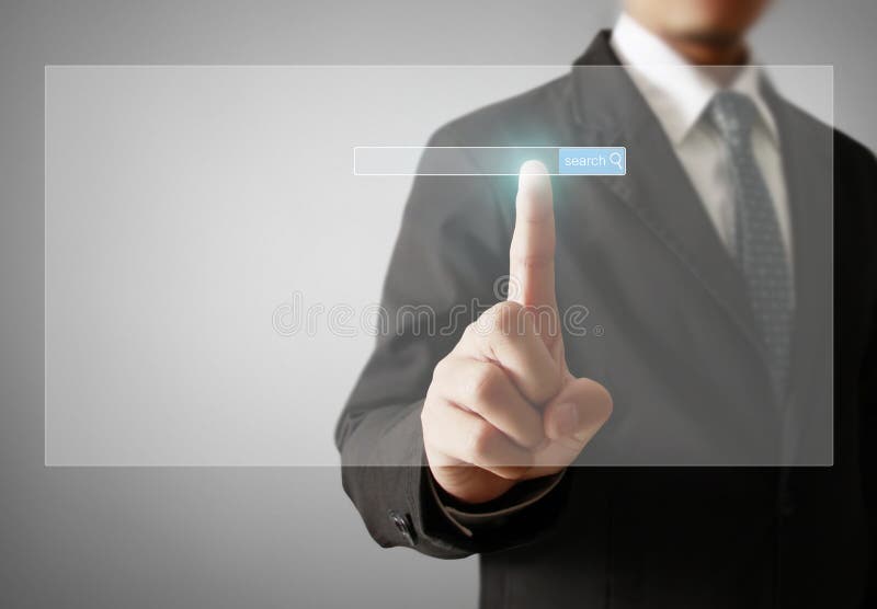 Hand Pressing Modern Social Button Stock Illustration - Illustration of ...