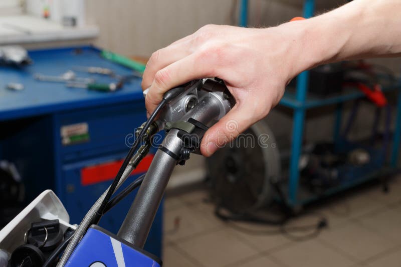 Hand Pressing the Off-Run Button on Motorcycle Stock Image - Image of ...