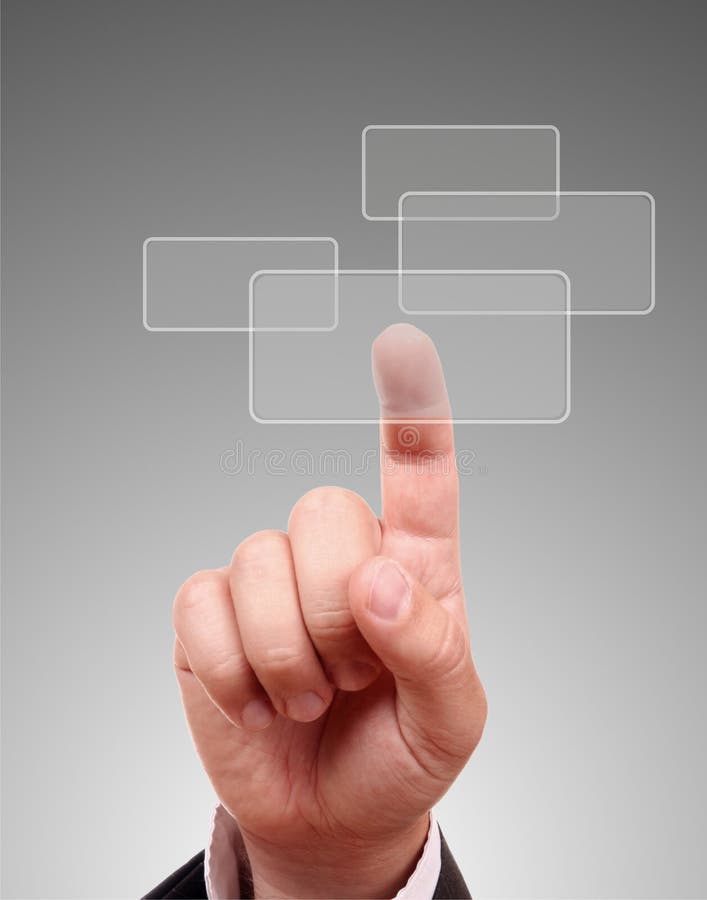 Hand Pressing One of the Buttons Stock Image - Image of concept, high ...