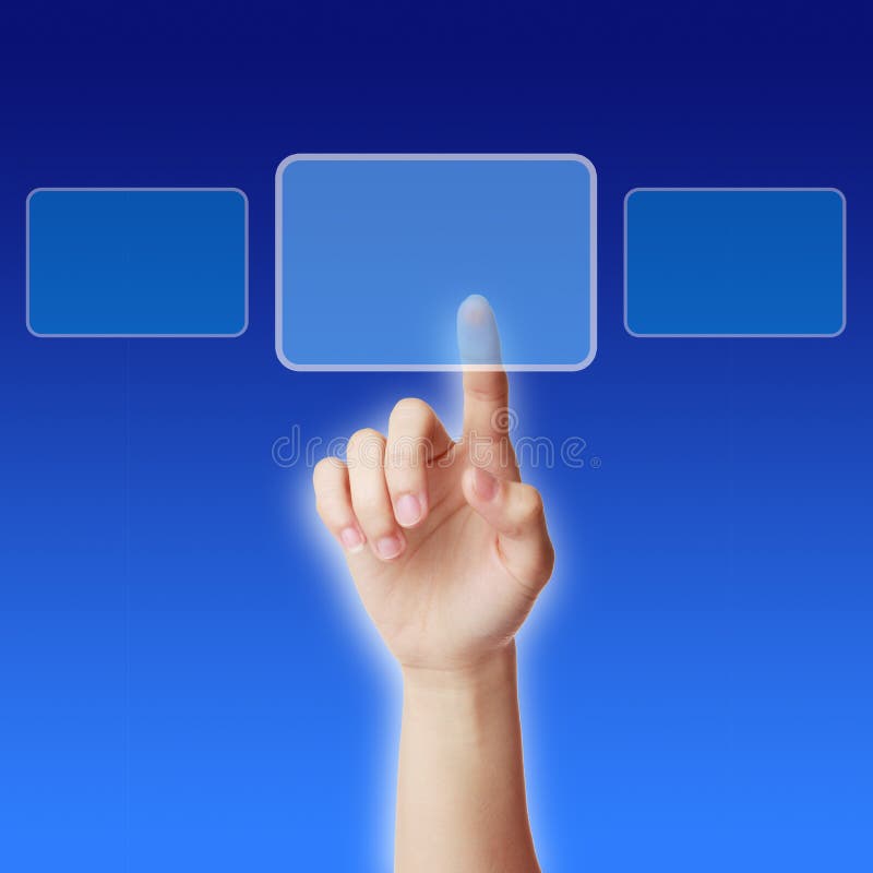 Hand Pressing One of the Options Stock Image - Image of high, choice ...