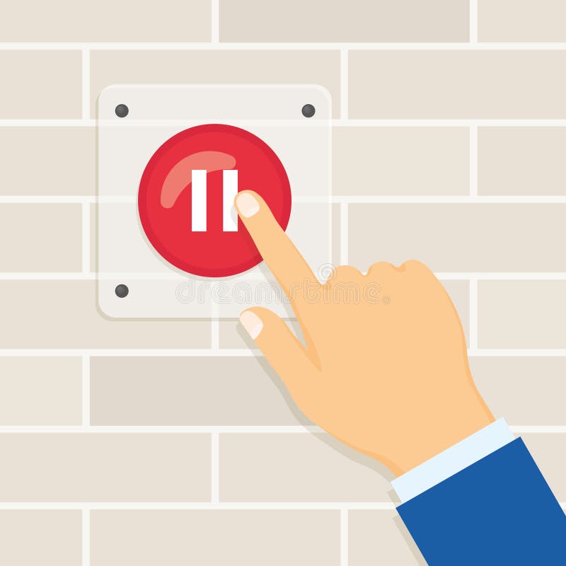 Hand Pressing Pause Button- Vector Illustration Stock Vector ...