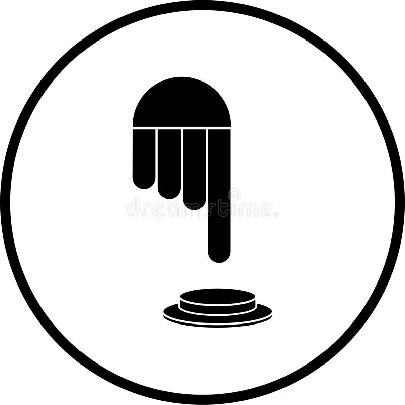 Hand Pressing Push Button Vector Symbol Stock Vector - Illustration of ...