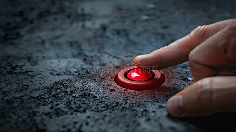 A Hand Pushing a Button on the Wall of an Abstract Painting, AI Stock ...