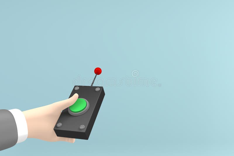 Hand Pressing the Remote Button. 3D Rendering Stock Illustration ...