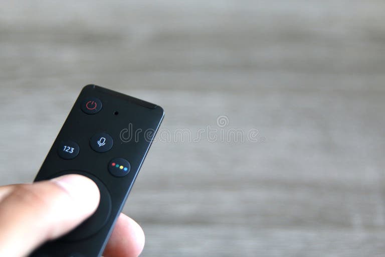 Hand Pressing Remote Control Stock Image - Image of channels ...
