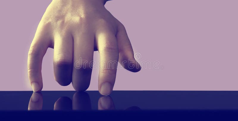 Hand pressing a screen stock image. Image of concept - 152899073