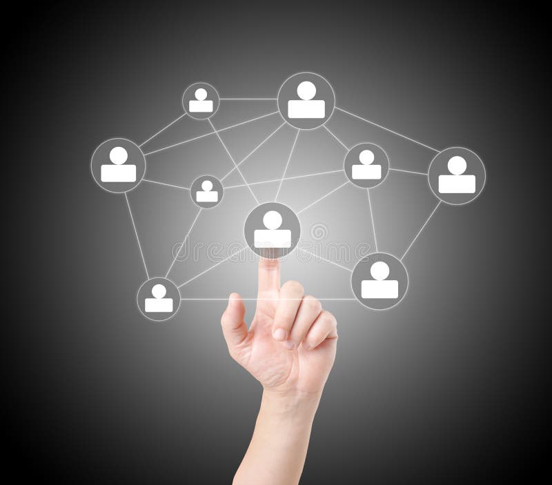 Hand Holding Virtual Icon of Social Network Stock Image - Image of ...