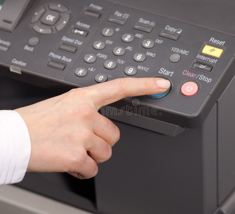 Multifunction Printer Start Stock Image - Image of pressing, pushing ...