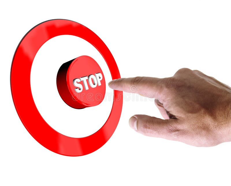 Red STOP Button Isolated High Resolution. 3D Image Stock Illustration ...