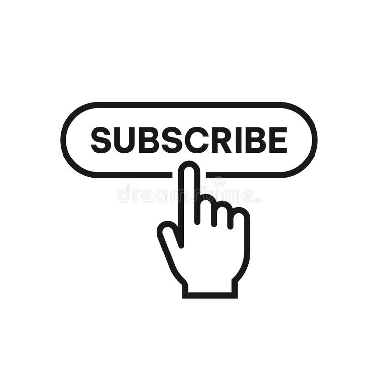 Hand Pressing Subscribe Button. Hand Click Subscribe Button Stock ...