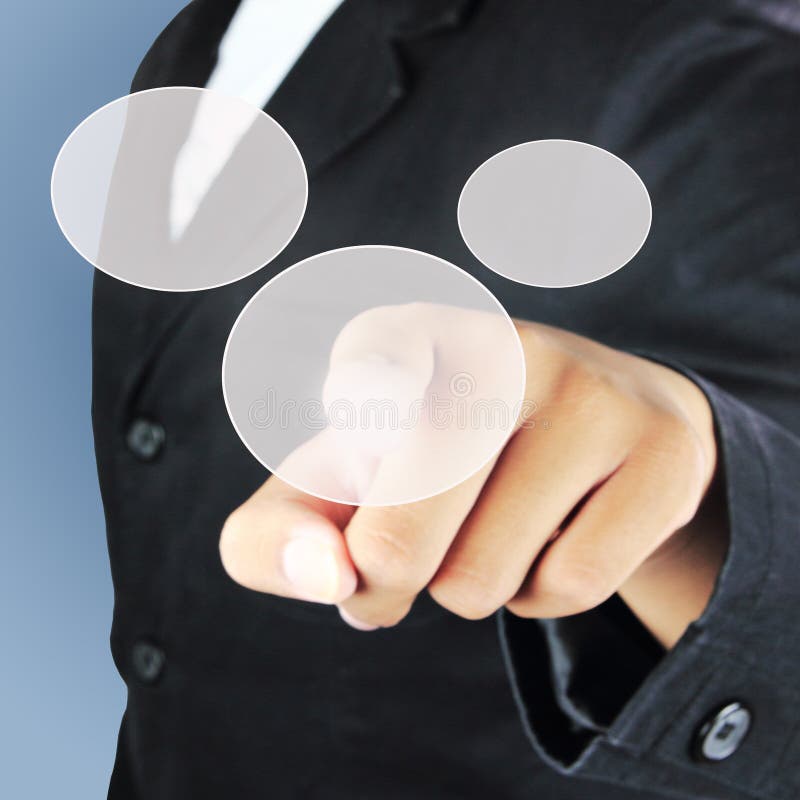 Hand Pressing Touchscreen World Wide Stock Photo - Image of blue ...