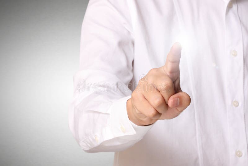 Hand pressing stock photo. Image of buttons, desktop - 35218442