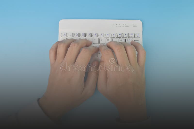 Hand Pressing and Typing on Computer Keyboard Stock Photo - Image of ...