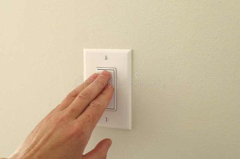 Hand Pressing Wall Light Switch Stock Photo - Image of convenience ...