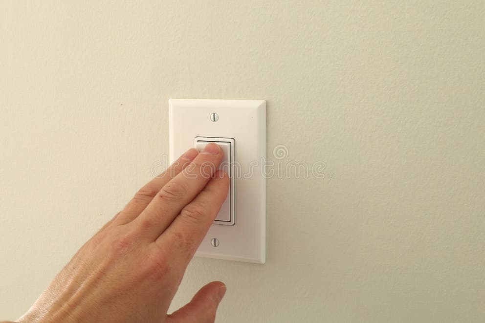 Hand Pressing Wall Light Switch Stock Photo - Image of convenience ...