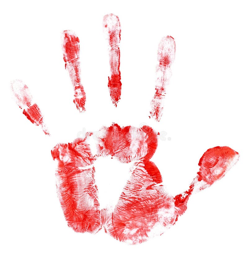 Red handprint stock photo. Image of biometrics, craft - 4544872