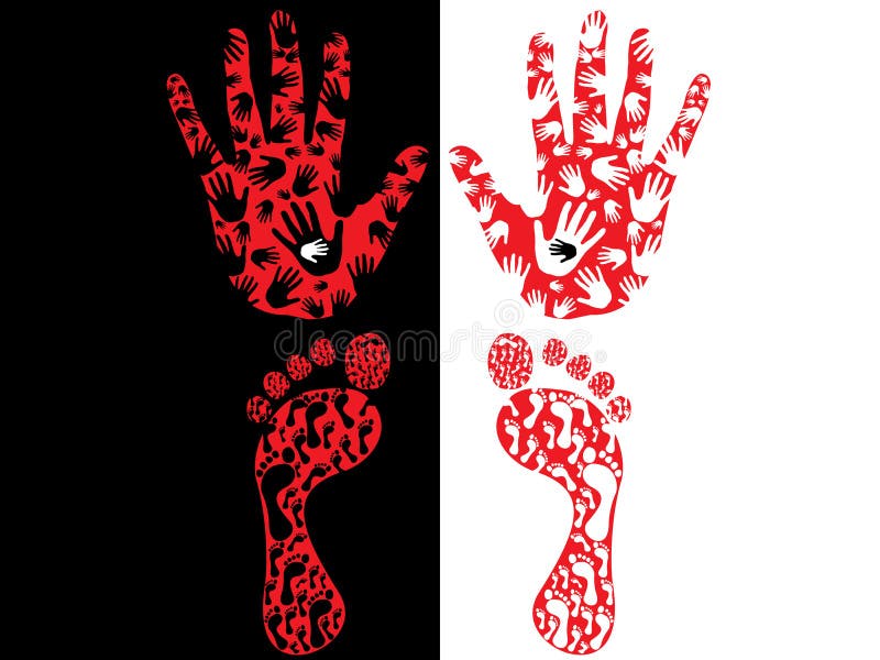 Hand print and Foot print stock vector. Illustration of human - 16220449