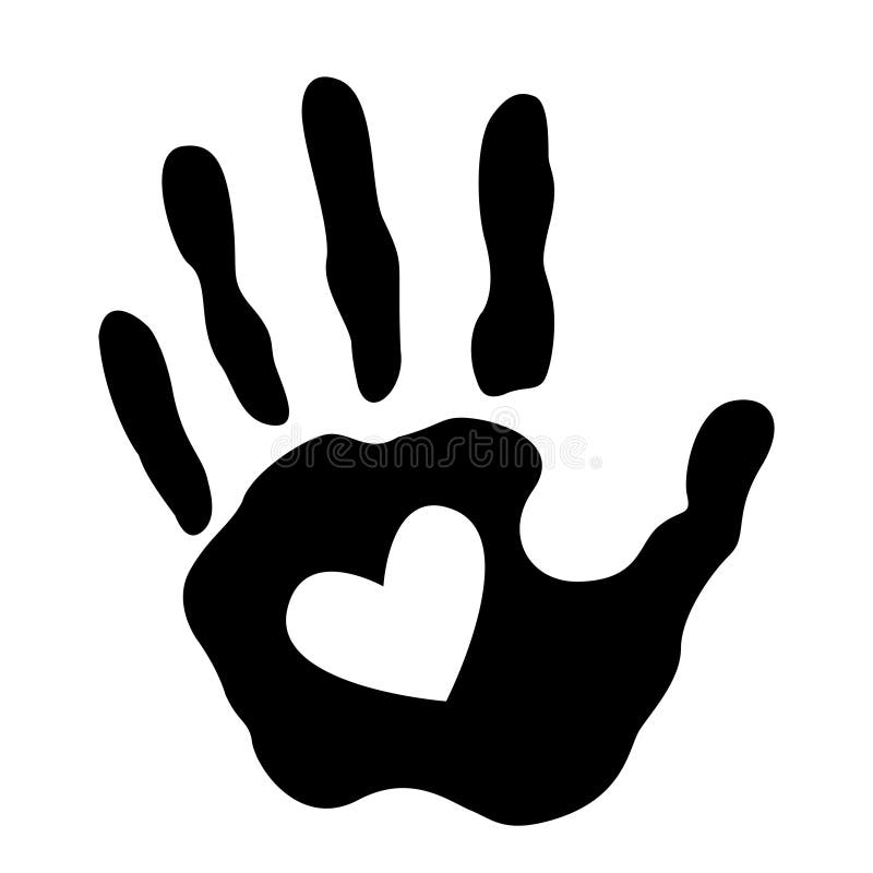 Hand print heart stock vector. Illustration of vector - 220460390