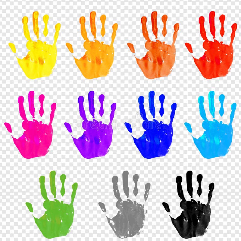 Hand Print Heart with Isolated Transparent Background Stock Vector ...