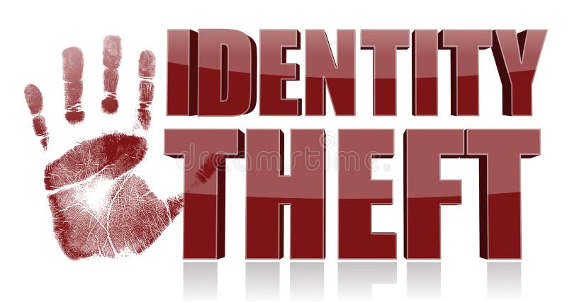 Hand Print with Identity Theft Text. Stock Illustration - Illustration ...