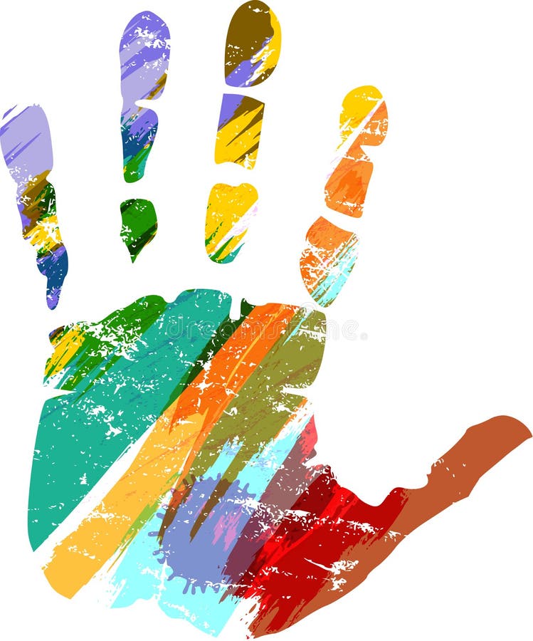 Hand Print of Love stock vector. Illustration of palm - 45636771