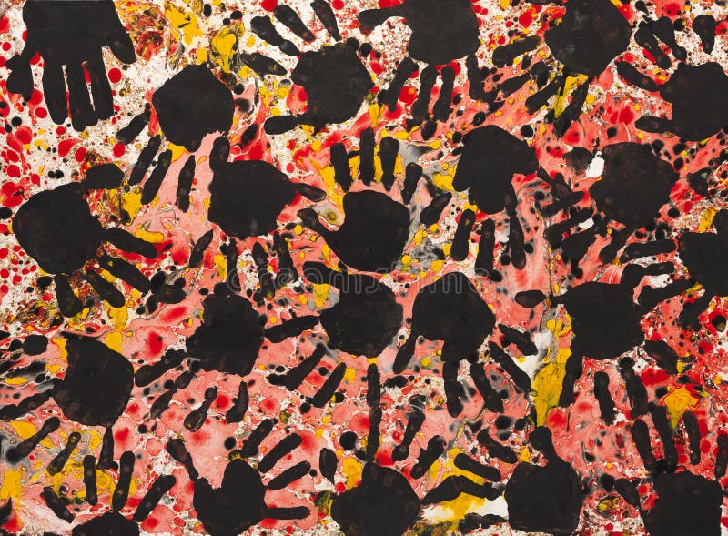 Hand Print Painting stock illustration. Illustration of colorful - 15749516