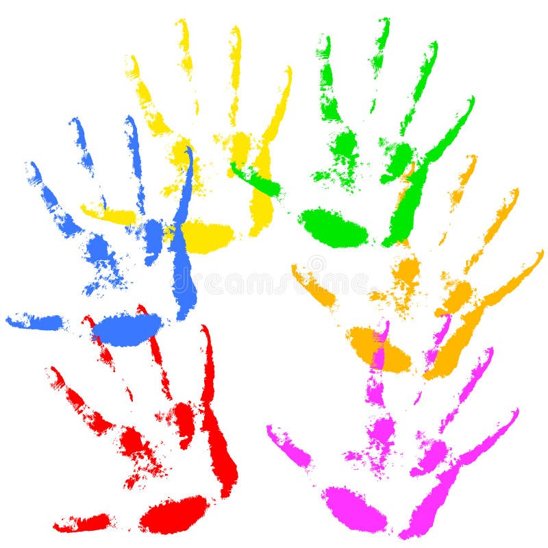 Hand Print Rainbow Colors, Skin Texture Pattern Stock Vector ...