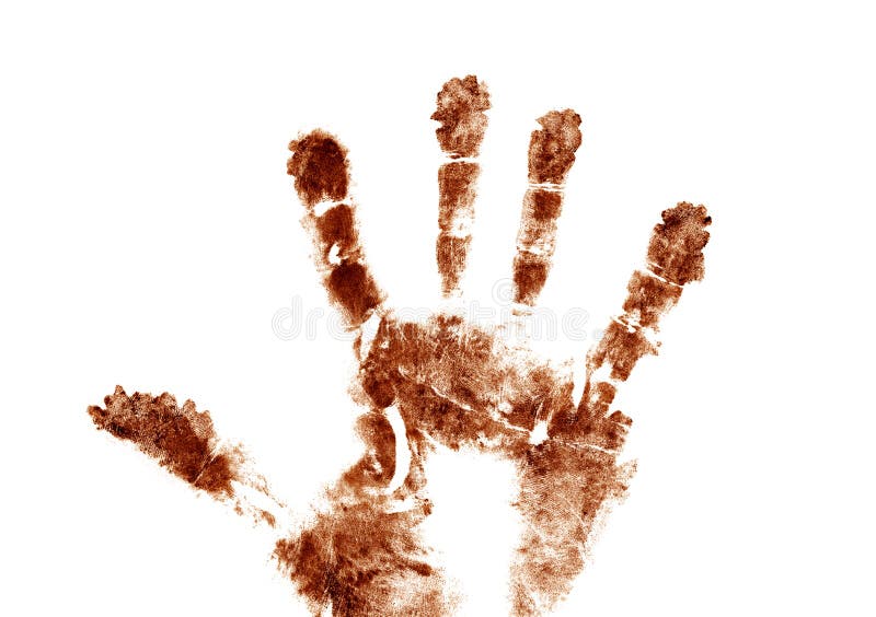 Hand print with red paint stock photo. Image of people - 262371610