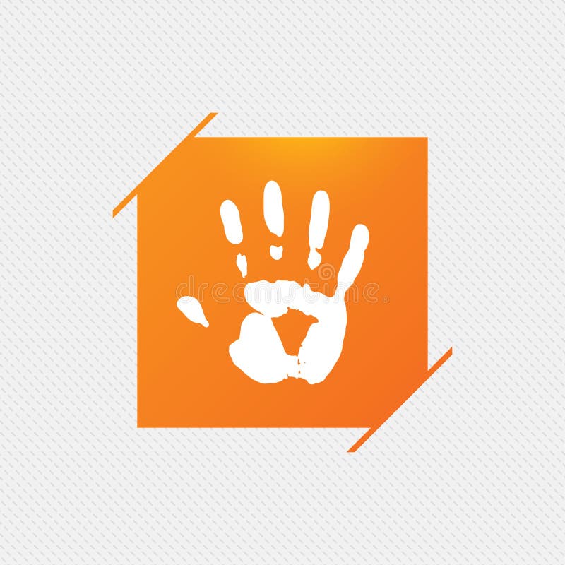 Hand Print Sign Icon. Stop Symbol Stock Vector - Illustration of ...