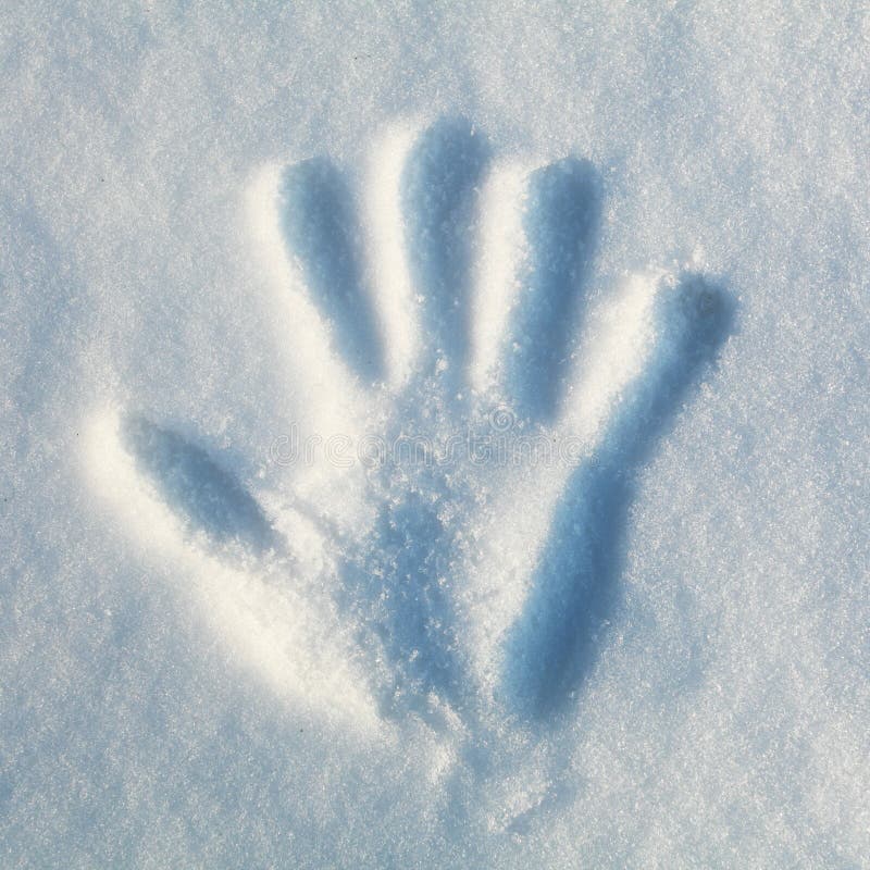 Hand Print in Snow stock image. Image of body, pattern - 28992639