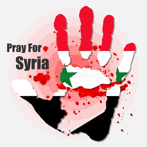 Pray for Syria, Earthquake Disaster, Hand and Map Vector Design Post ...