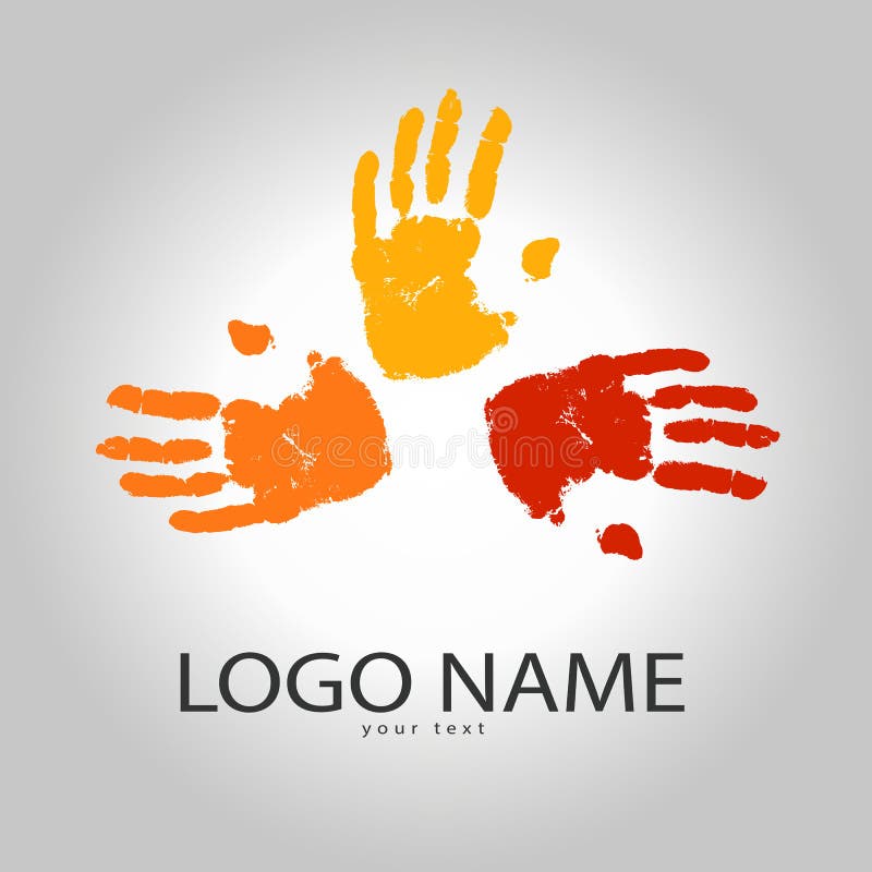 Hand print logo stock vector. Illustration of colors - 130838870