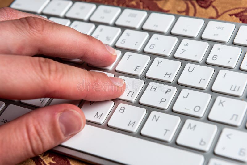 Hand Printing on a Computer Keyboard Stock Image - Image of encryption ...